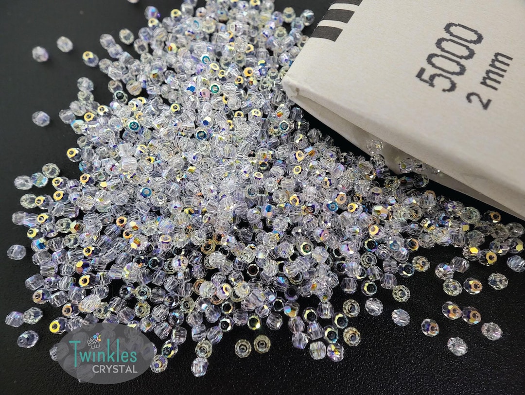 Swarovski 2mm Crystal Round Bead Classic Crystal AB Bead #5000-2mm ...