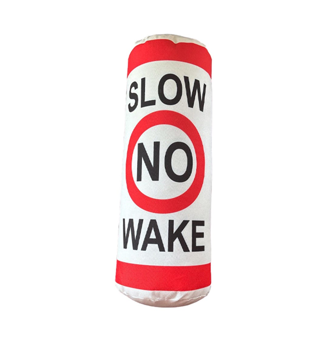 Slow No Wake Buoy Pillow: Lake House Coastal Decor - Etsy