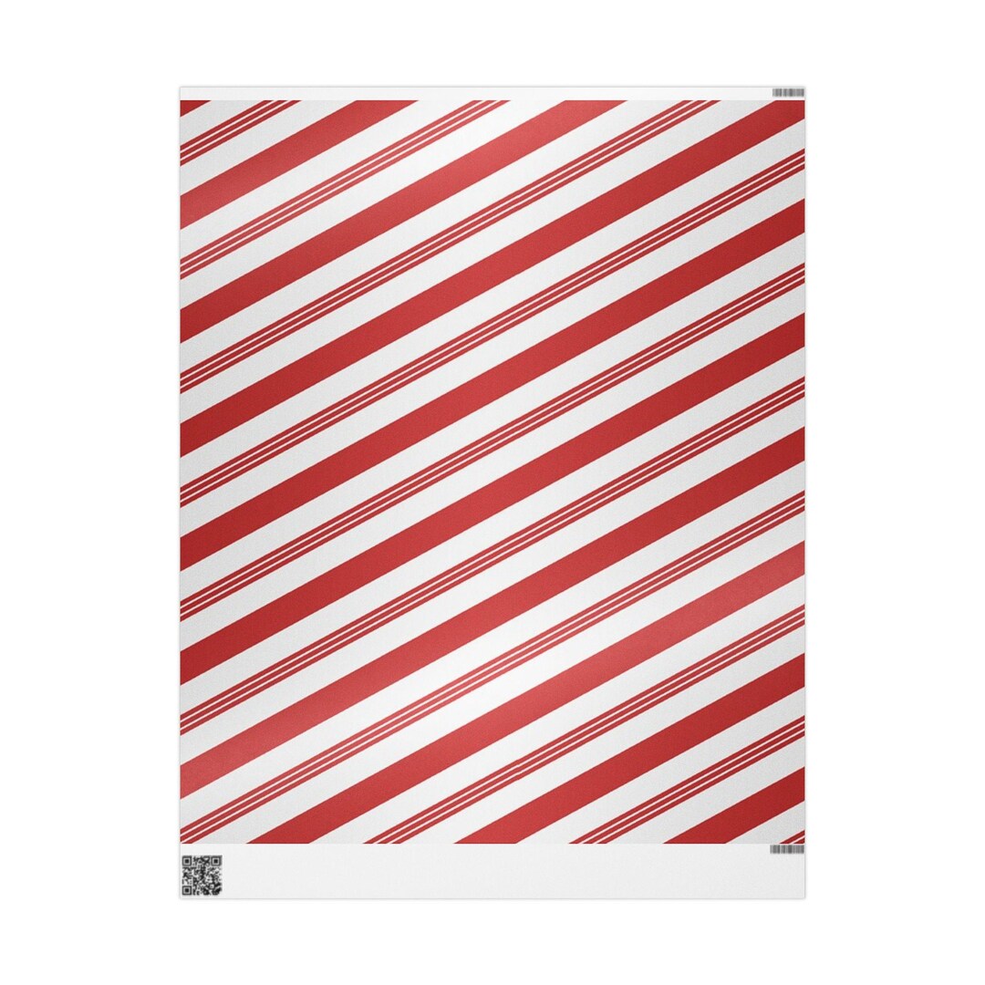 Gift Wrapping Paper, Peppermint Stick Design Festive Holiday Present ...