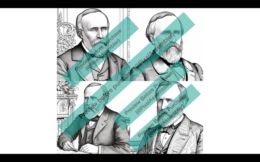 President Rutherford B. Hayes Coloring Pages Set of 4 Pdfs With Summary ...