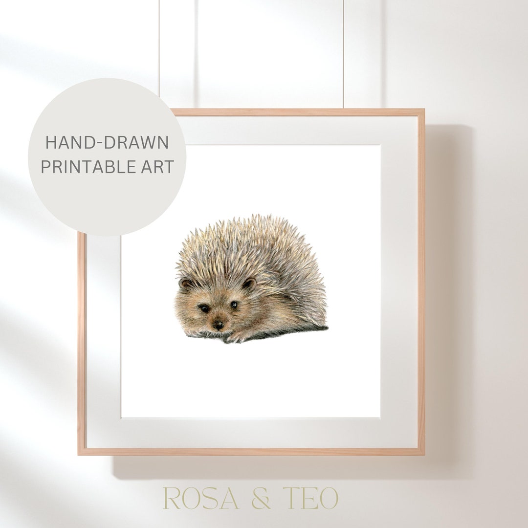 Hedgehog Printable Art- Hedgehog Print - Cute Hedgehog - Hedgehog ...