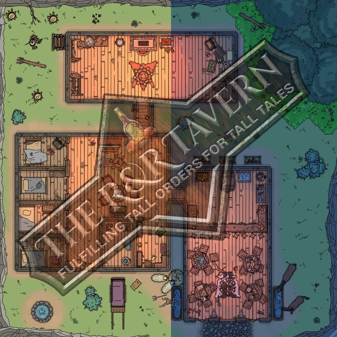The Tavern Front Dungeons and Dragons Virtual Tabletop Digital Map ...