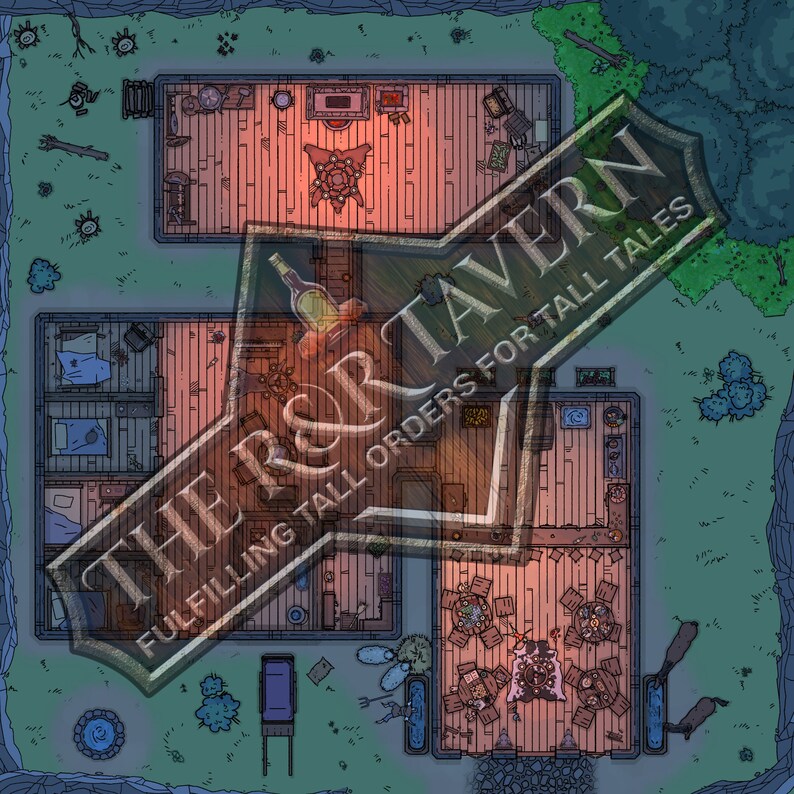 The Tavern Front Dungeons and Dragons Virtual Tabletop Digital Map ...