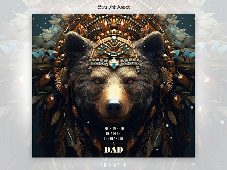 Aztec Bear Dad 20 Oz Skinny Tumbler Sublimation Design3d Bear - Etsy