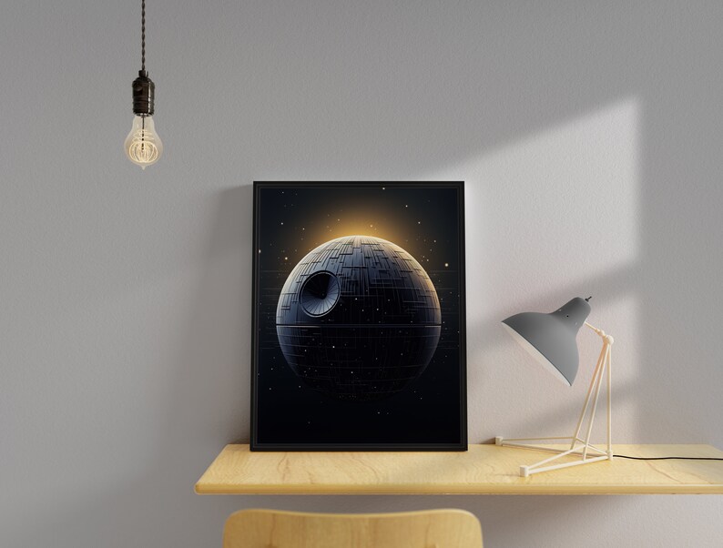 Death Star Death Star Art Print Star Wars Fan Art Star Wars Wall Poster ...