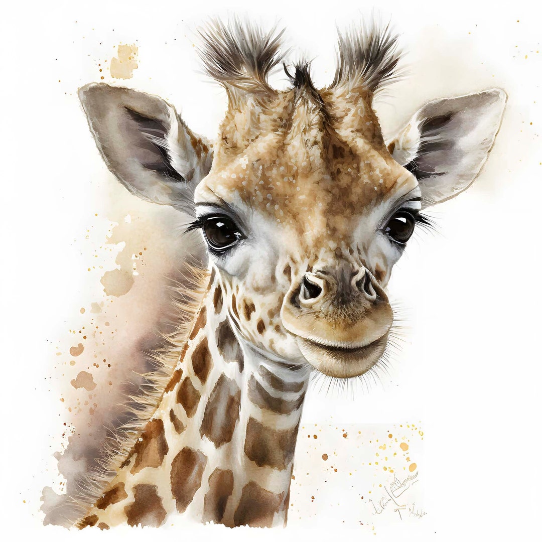 Baby Giraffe Head Digital File Nursery Decoration for Baby Kids Animal ...