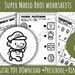 Pre-school Kinder Super Mario Bros Themed Worksheets - Homeschool ...