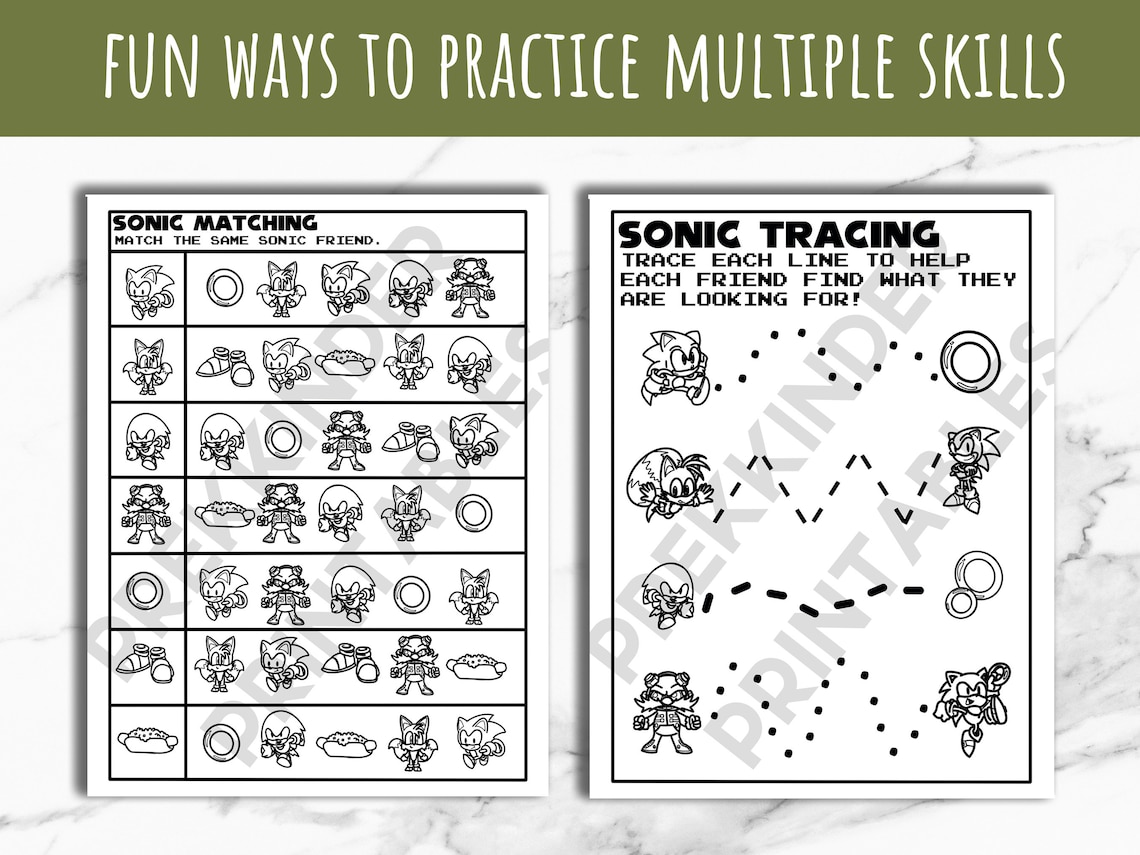 Sonic the Hedgehog Worksheets: Preschool Kinder Activities (printable ...
