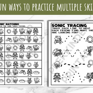 Sonic the Hedgehog Worksheets: Preschool Kinder Activities (printable ...