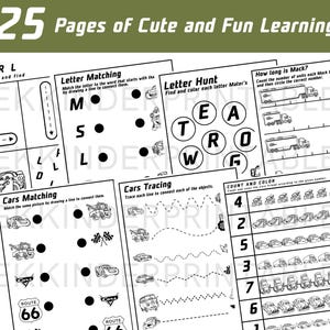 Cars Themed Worksheets - Homeschool, Worksheet Bundle, Preschool ...