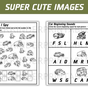 Cars Themed Worksheets - Homeschool, Worksheet Bundle, Preschool ...