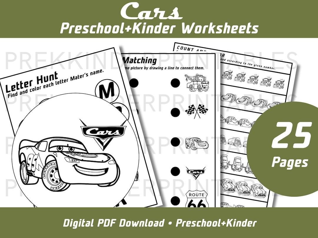 Cars Themed Worksheets - Homeschool, Worksheet Bundle, Preschool ...