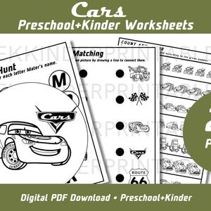 Cars Themed Worksheets - Homeschool, Worksheet Bundle, Preschool ...