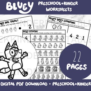Bluey Themed Worksheets - Homeschool, Worksheet Bundle, Preschool ...