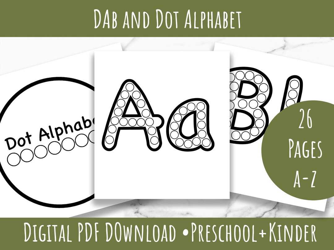 Dab and Dot Alphabet Worksheet Bundle: Preschool & Kindergarten ...