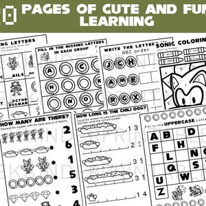 Pre-school Kinder Sonic the Hedgehog Themed Worksheets Vol. 2 ...