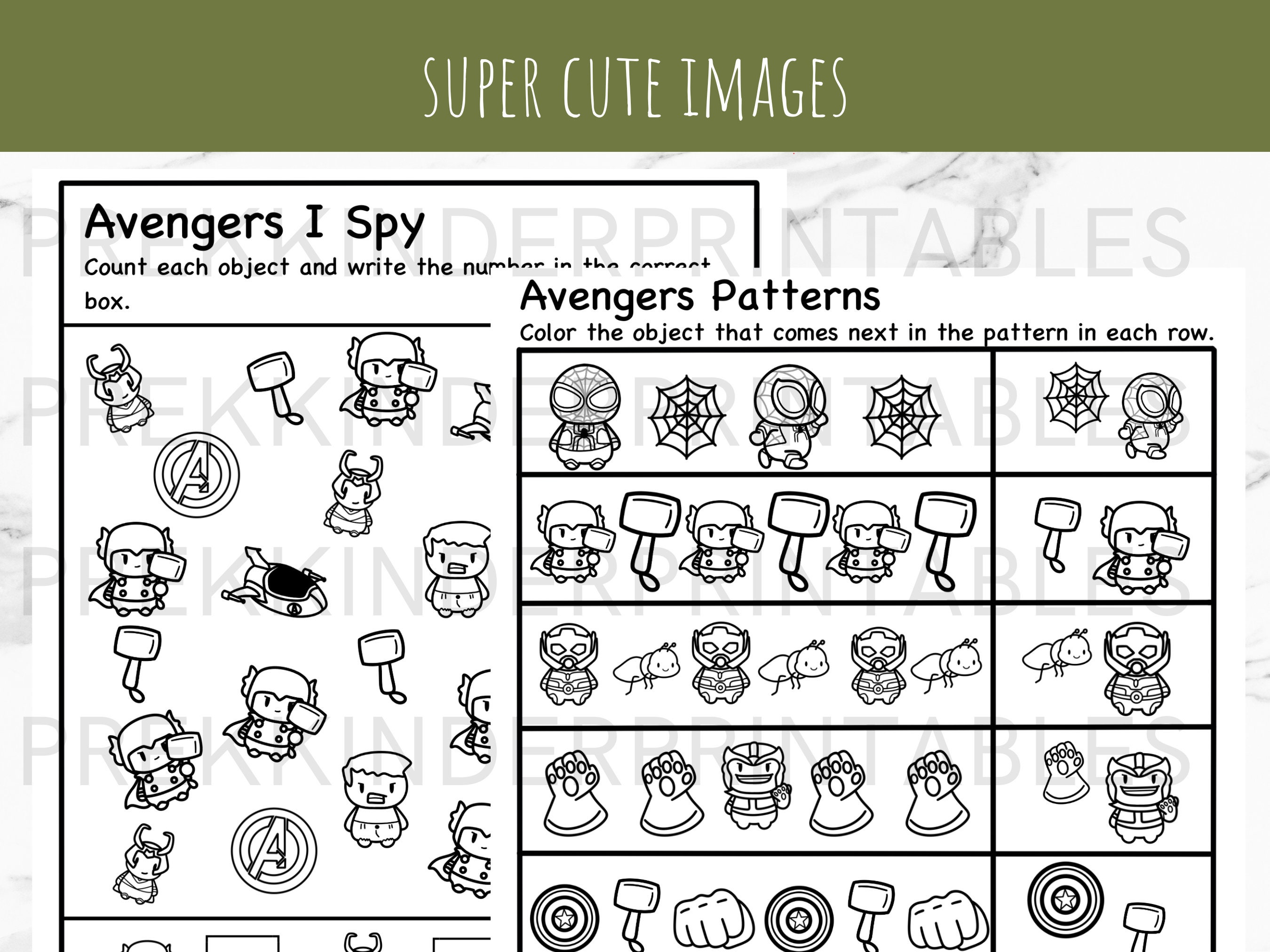 Pre-school Kinder Avengers Themed Worksheets - Homeschool, Worksheet ...