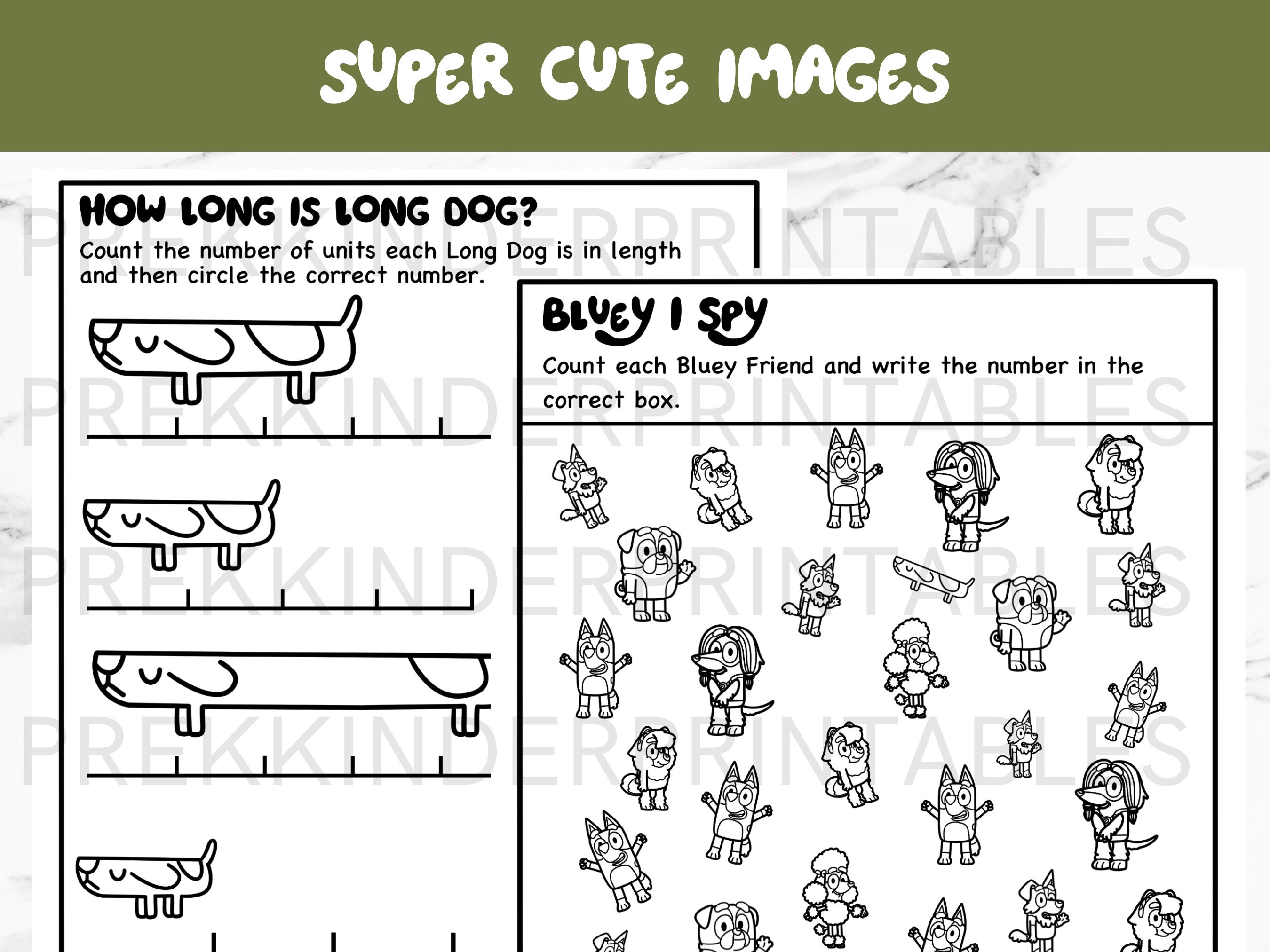 Bluey Themed Worksheets Homeschool, Worksheet Bundle, Preschool ...