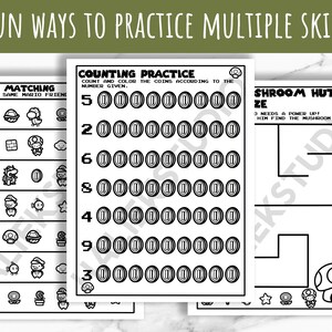 Pre-school Kinder Super Mario Bros Themed Worksheets - Homeschool ...