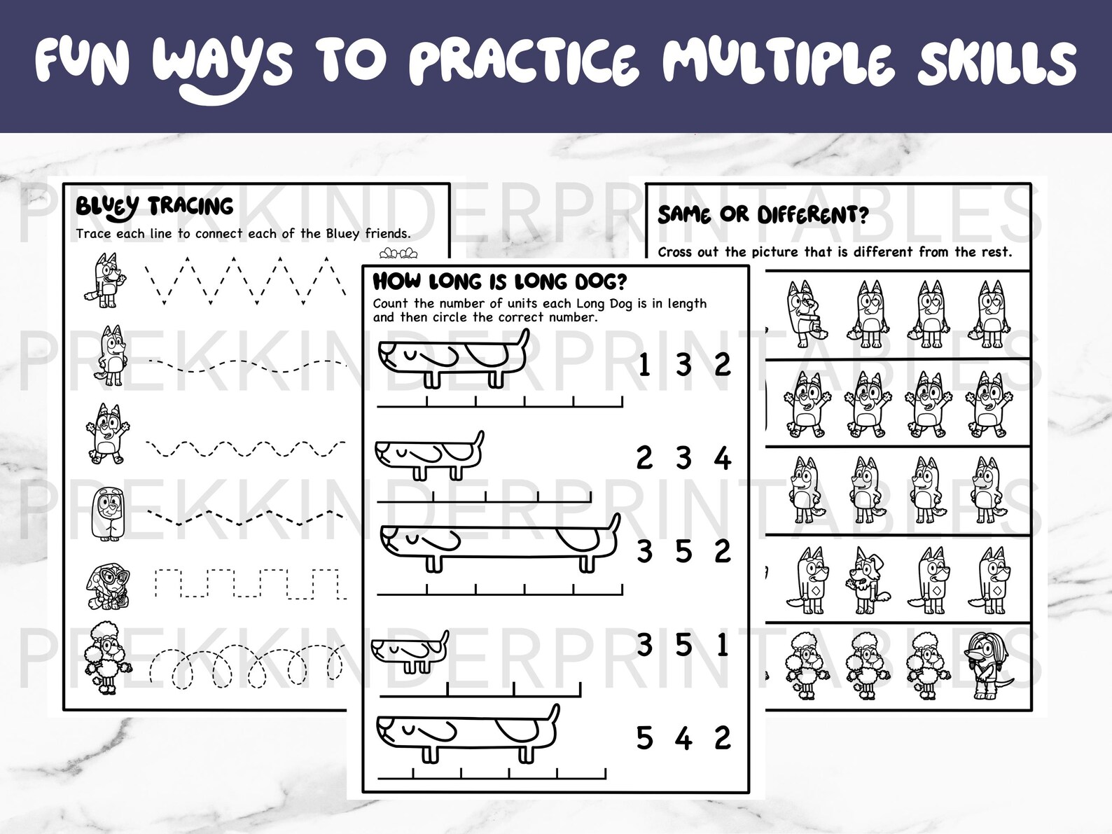 Bluey Themed Worksheets - Homeschool, Worksheet Bundle, Preschool ...