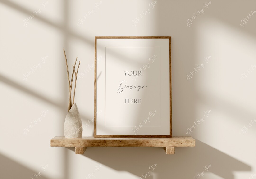 Close up Frame Mockup, Minimalist Vertical Frame Mockup,wood Frame ...