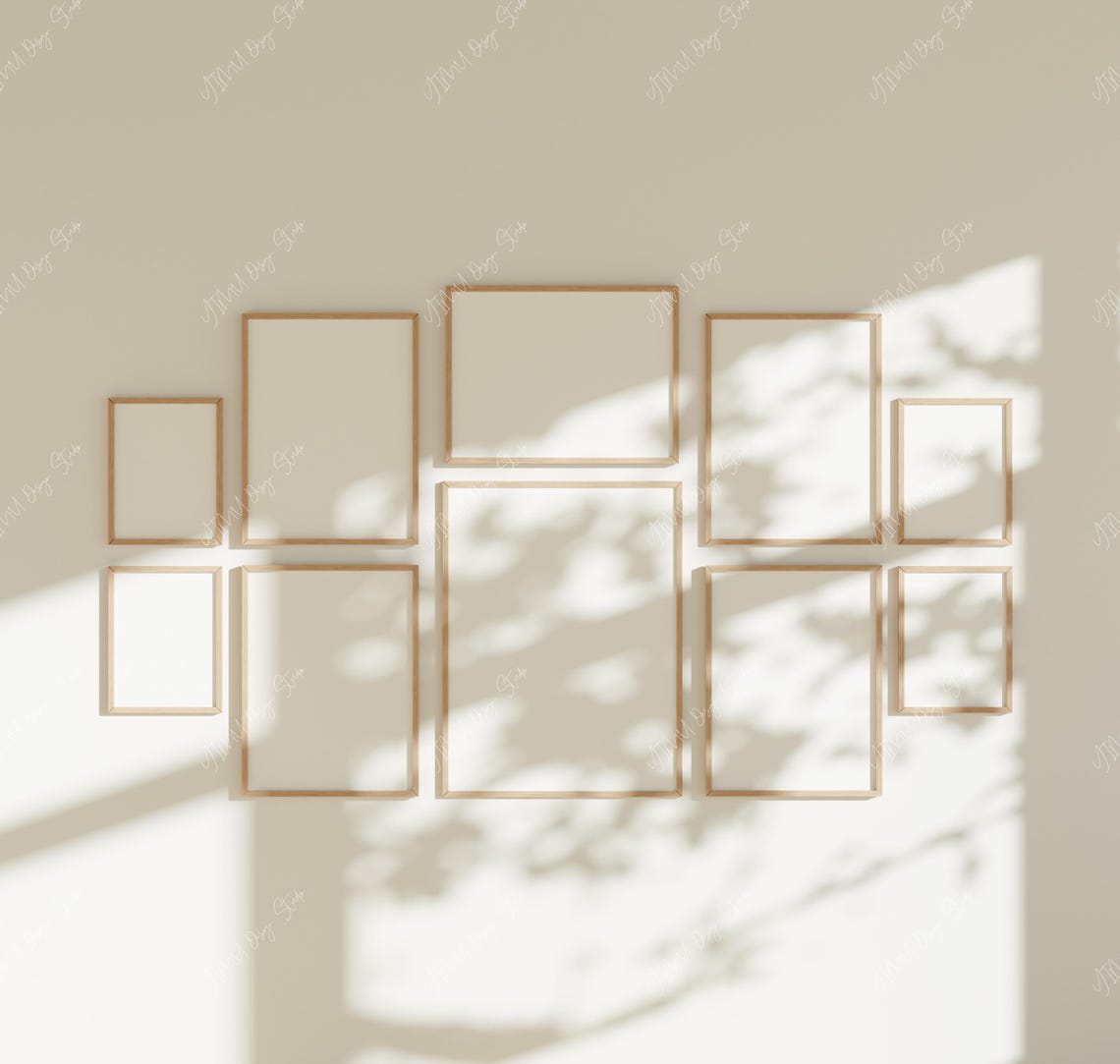Minimalist Gallery Wall Art Mockup,set of 10 Frames Mockup,3x4 Interior ...