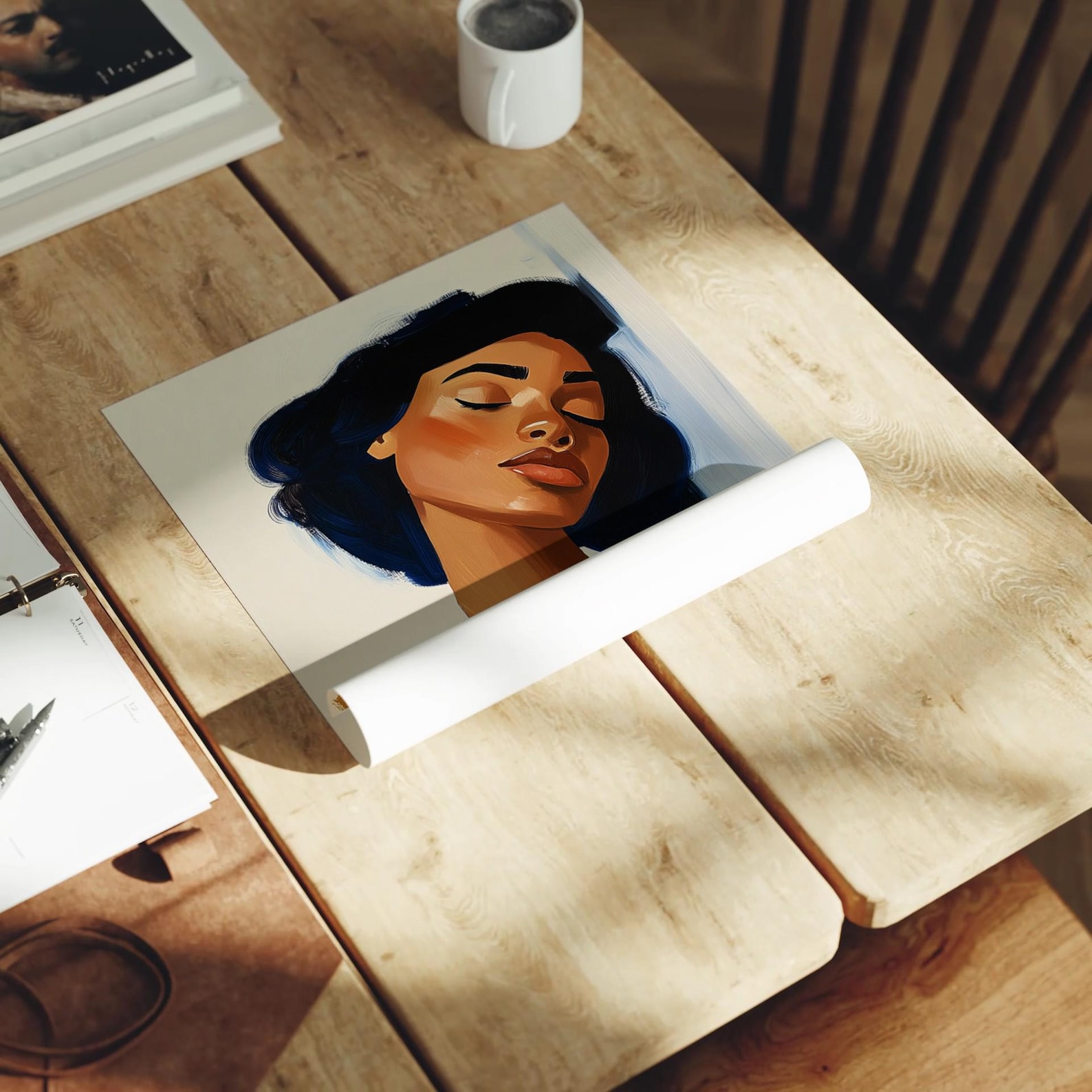 アニメーションビデオフレームモックアップ | 縦向き 5x7 比率 | 4シーン Canva モックアップビデオモバイル | フラットレイ詳細 ...