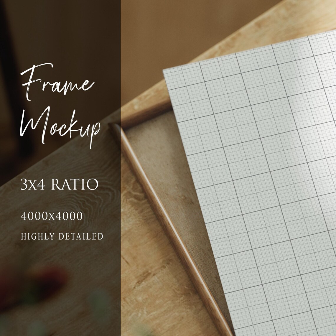 Close up Wood Frame Mockup,flatlay Print Detail Mockup,art Print Mockup ...