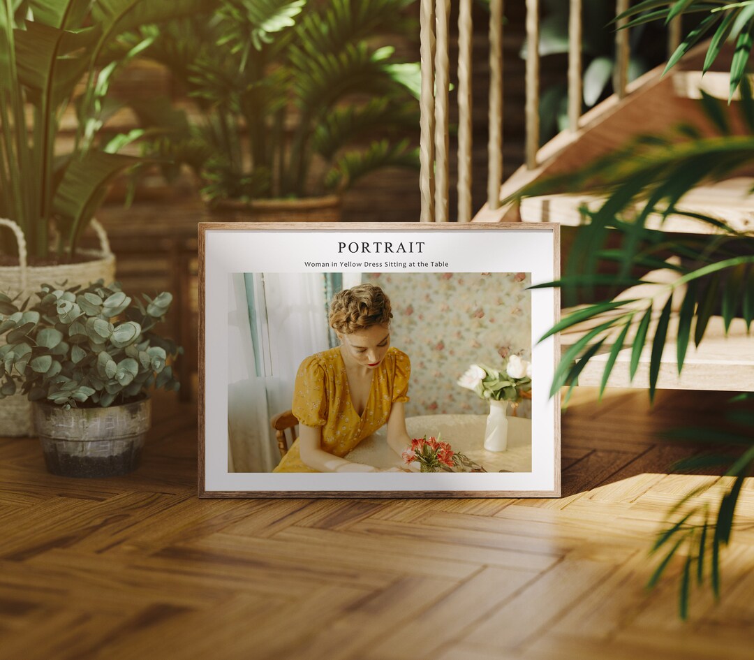 Horizontal Wood Frame Mockup, 4x3 Ratio Landscape Frame Mock-up, Print ...