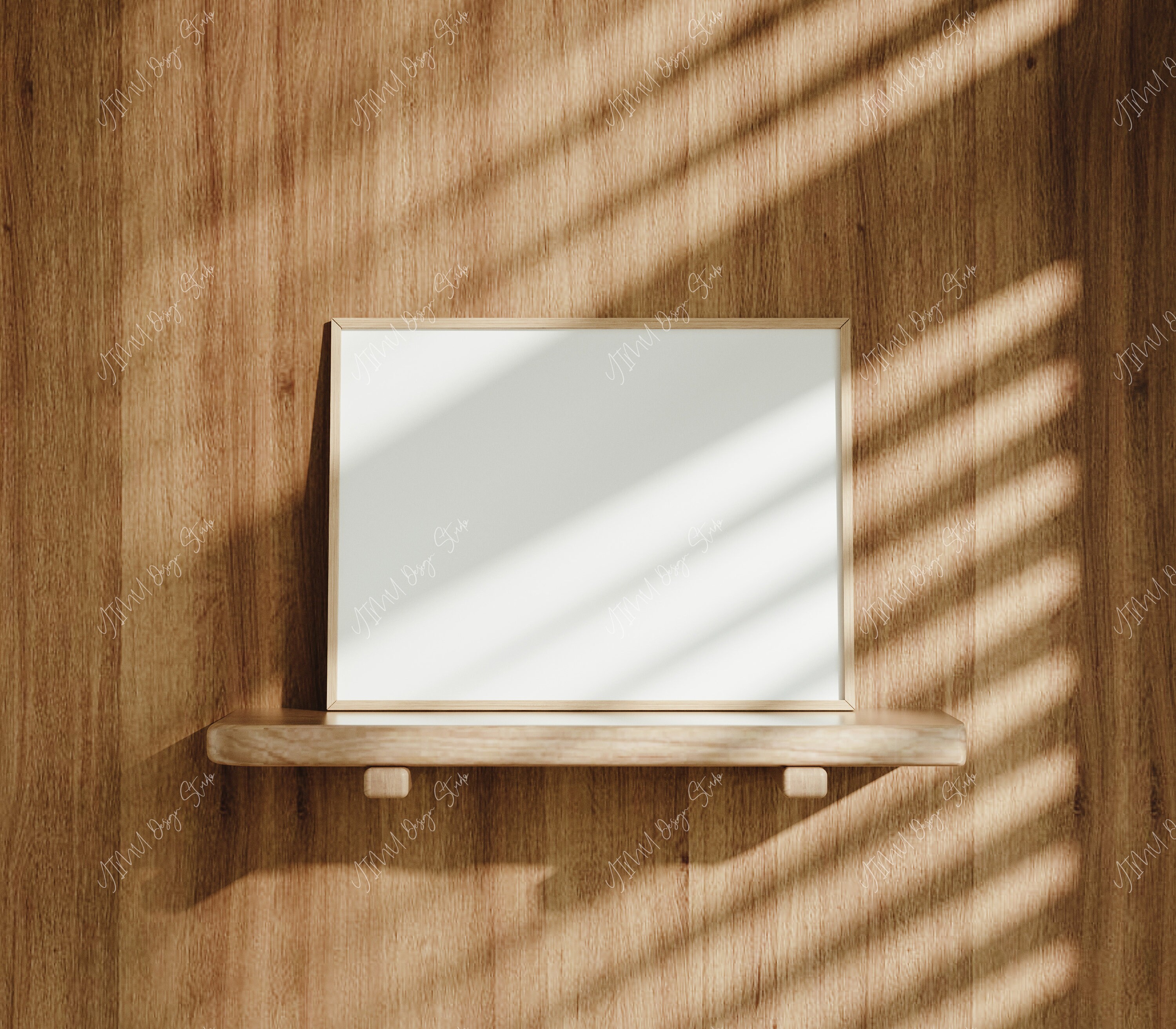 Horizontal Wood Frame Mockup,4x3 Ratio Frame Mock-up,art Print Display ...
