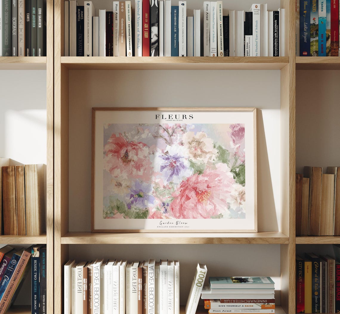 Horizontal Wood Frame Mockup on Bookshelf,4x3 Ratio Frame Mock-up ...
