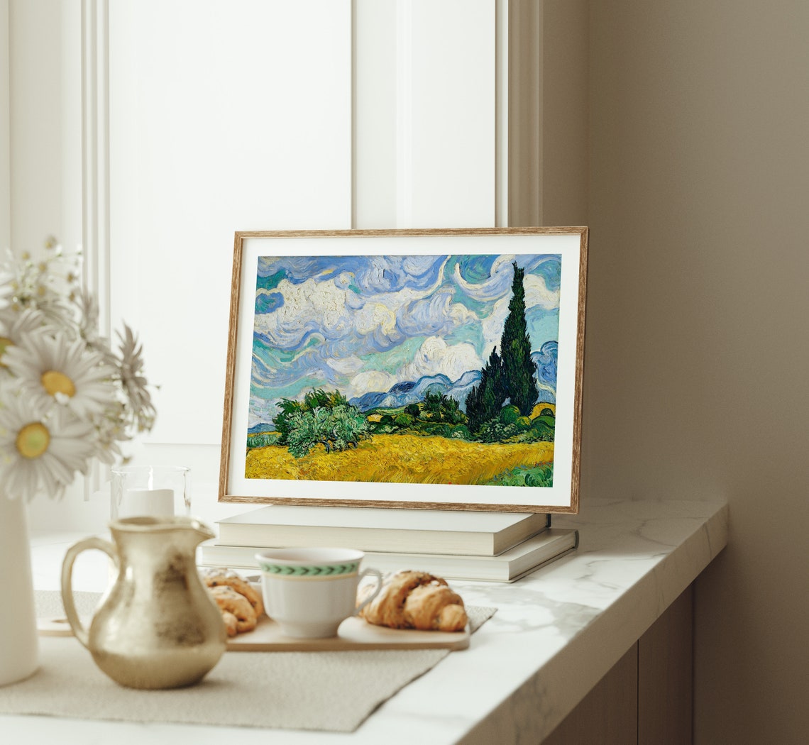 Horizontal Wood Frame Mockup in Living Room,4x3 Ratio Frame Mock-up ...