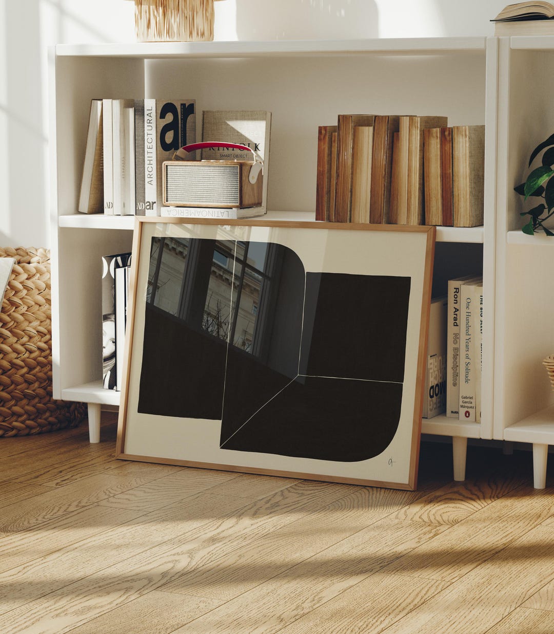 Wood Frame Mockup in Home Interior,4x3 Horizontal Frame Mock-up With ...