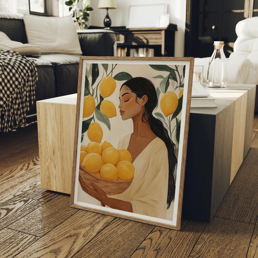 Wood Frame Mockup, Living Room Scene, 3x4 Ratio (PSD Photopea Smart ...