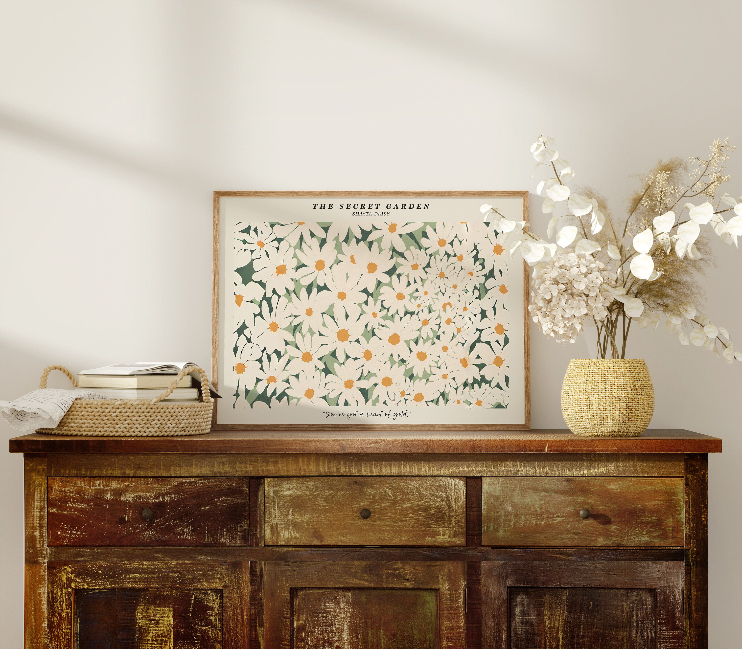 4x3 Horizontal Wood Frame Mockup in Farmhouse,rustic Home Interior ...
