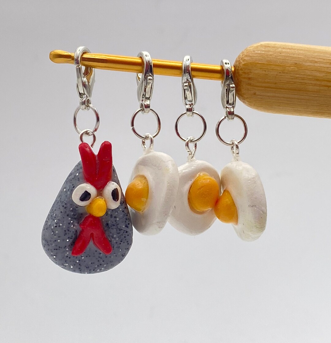 Chicken N' Eggs Handmade Stitch Markers/progress Keepers - Etsy