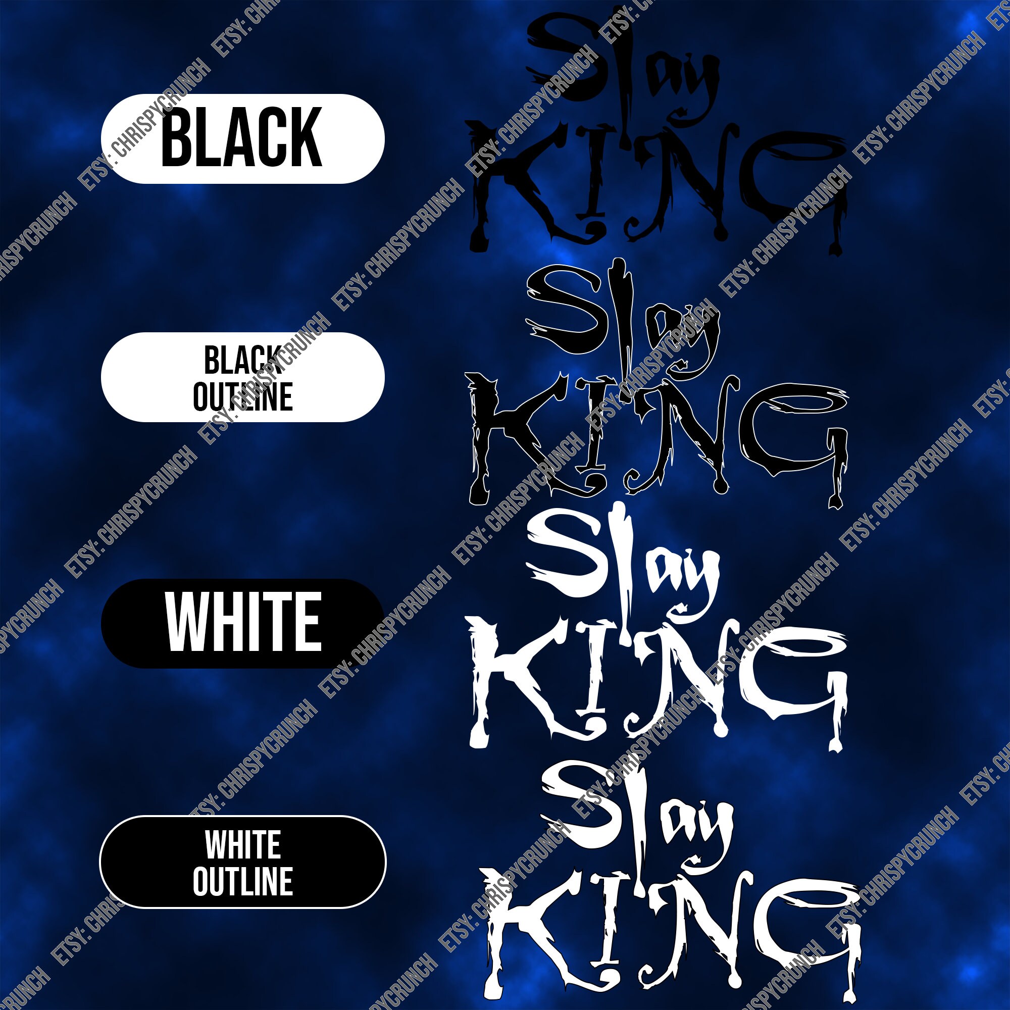 Slay KING Buffy-inspired Font PNG & SVG Bundle - Etsy