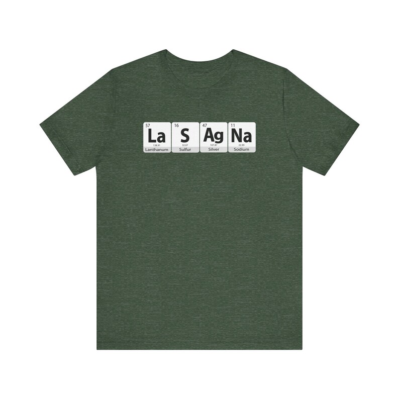 Lasagna Periodic Table of Elements Shirt for an Italian Food Lover ...