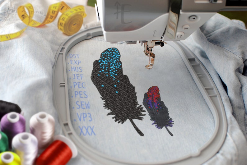 Feather Fringe Machine Embroidery Design Fashion Pattern Instant ...