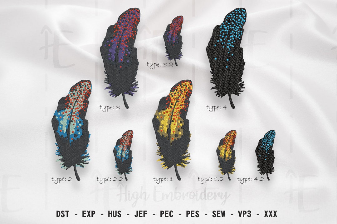 Feather Fringe Machine Embroidery Design Fashion Pattern Instant ...