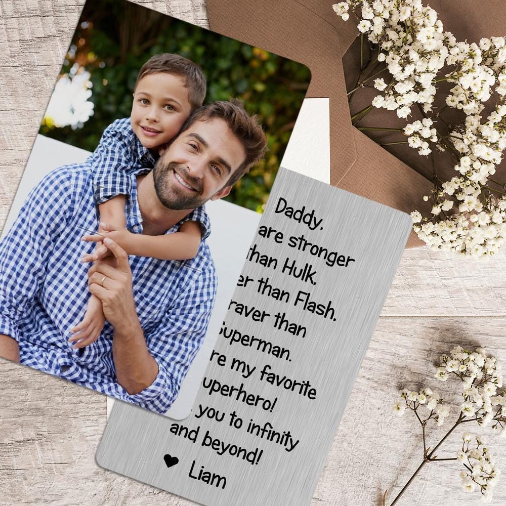Personalized Note Wallet Card for Dad Husband Boyfriend Father Metal ...