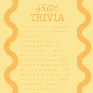 PASTEL Bridal Shower / Hens Party Game - Bride Trivia - PRINTABLE - Etsy