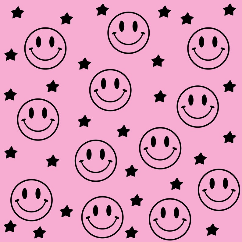 Retro/groovy Smiley Face Seamless Patterns/background - Etsy