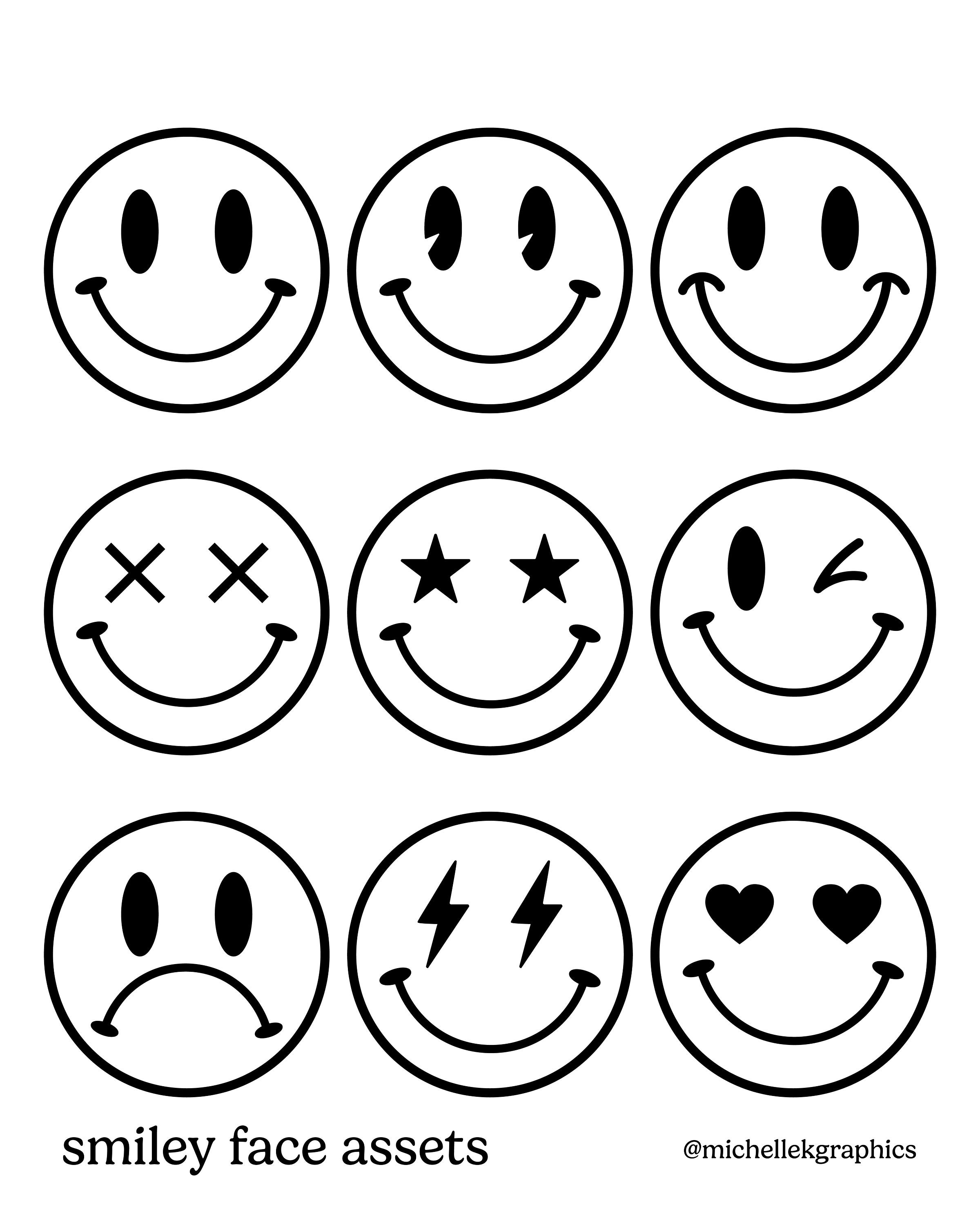 Smiley Faces - Digital Download- Svg/png/ai/sublimation/cricut Vector ...