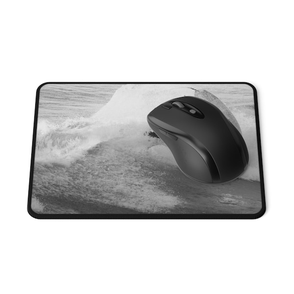 Black and White Wave Mouse Pad - Etsy