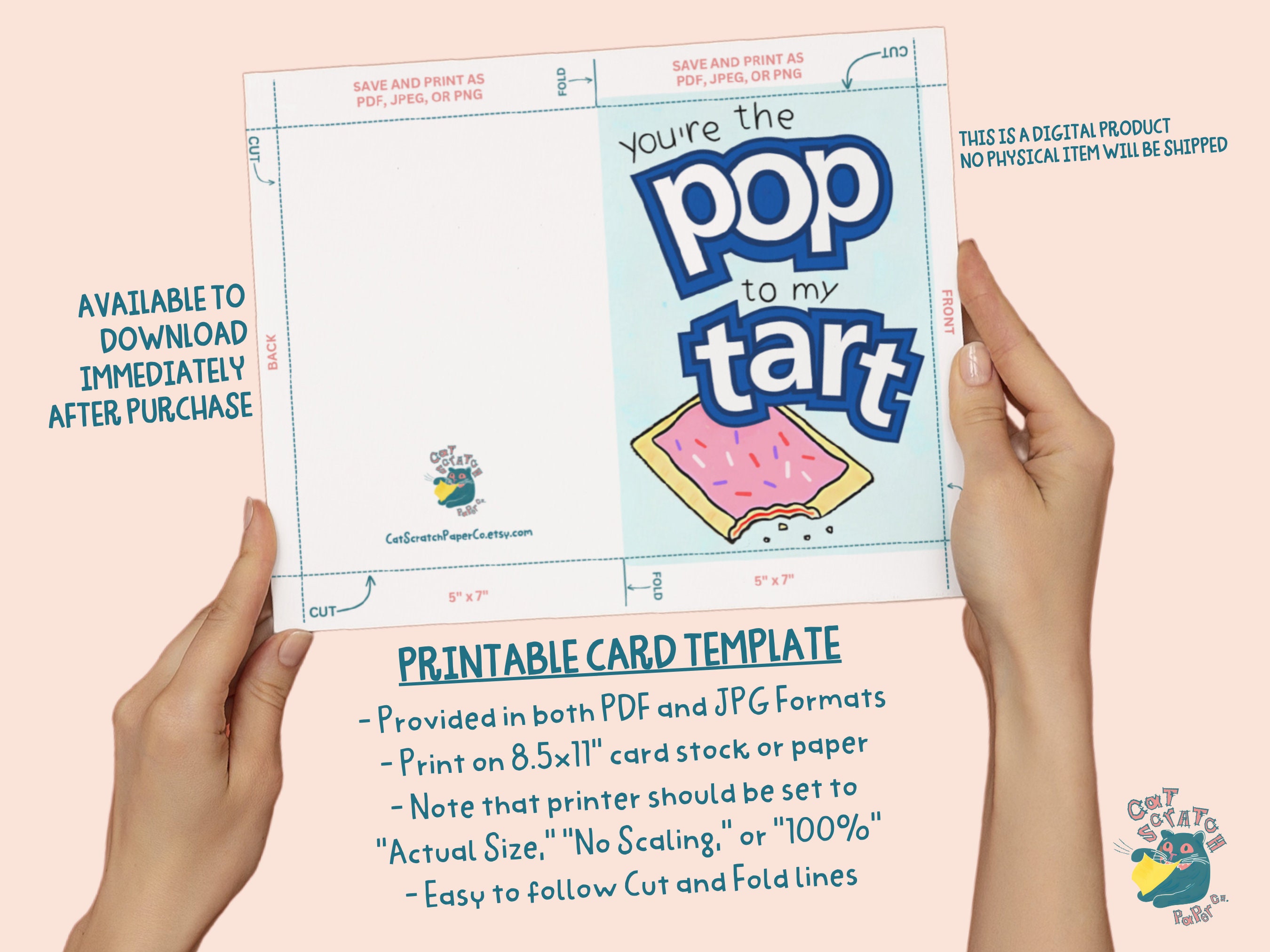 You’re the Pop to My Tart - Printable Love Card, Printable Love Card ...