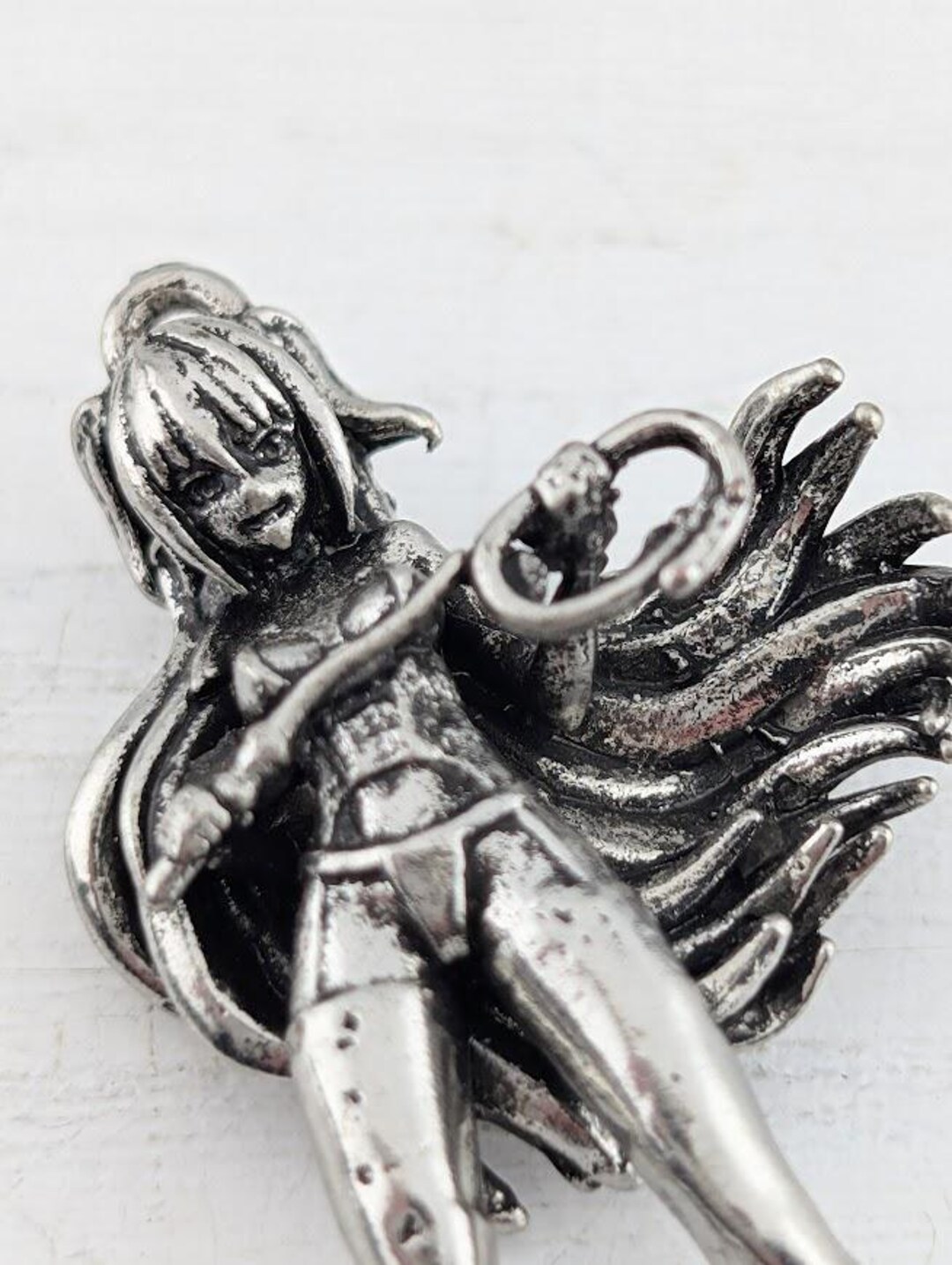 Fantasy Anime Girl Pendant, Zinc Alloy Silver Plated - Etsy