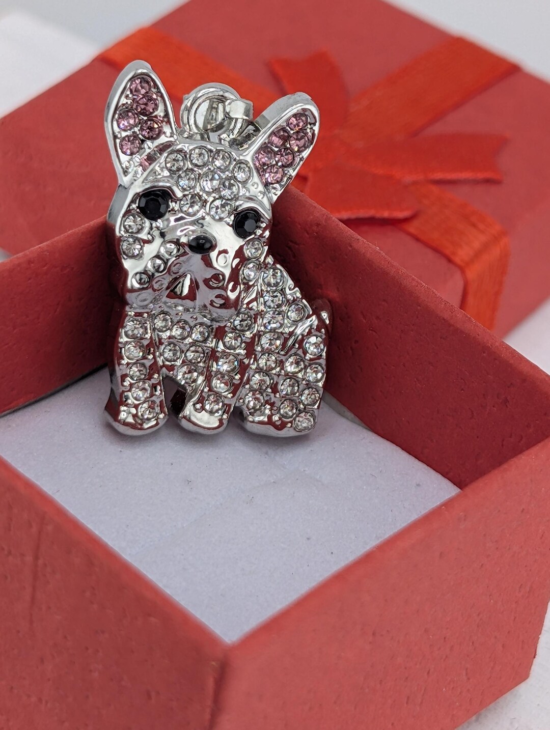 Silver Plated Frenchie CZ | Rhinestone Pendant/bag Charm | Dog Pendant ...