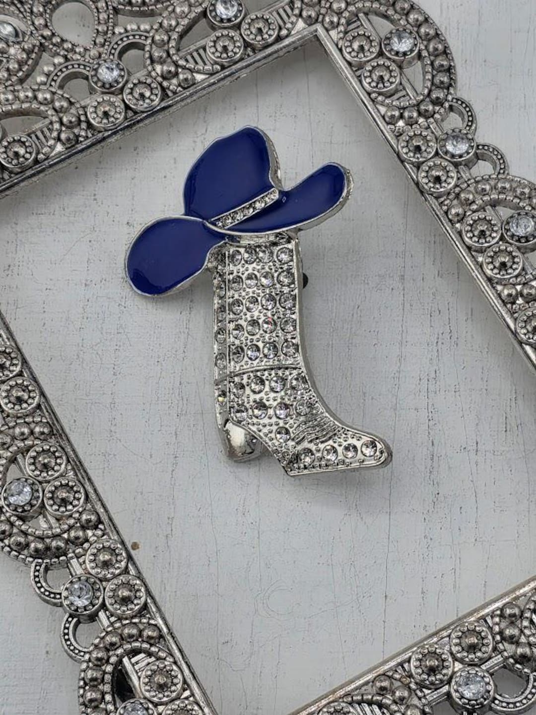 Western Cowboy Boot Brooch, Silver Tone Rustic (1.5 Inch Pin) - Etsy