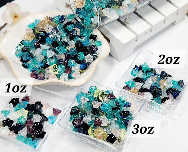Glass Bead Cap Beads Bulk Mix of Small Glass Bead Caps in Assorted ...